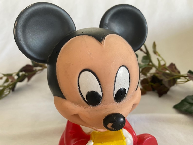 1986 Vintage Disney Mickey Mouse ABC Squeaky Toy Baby Mickey Bath Toy ...