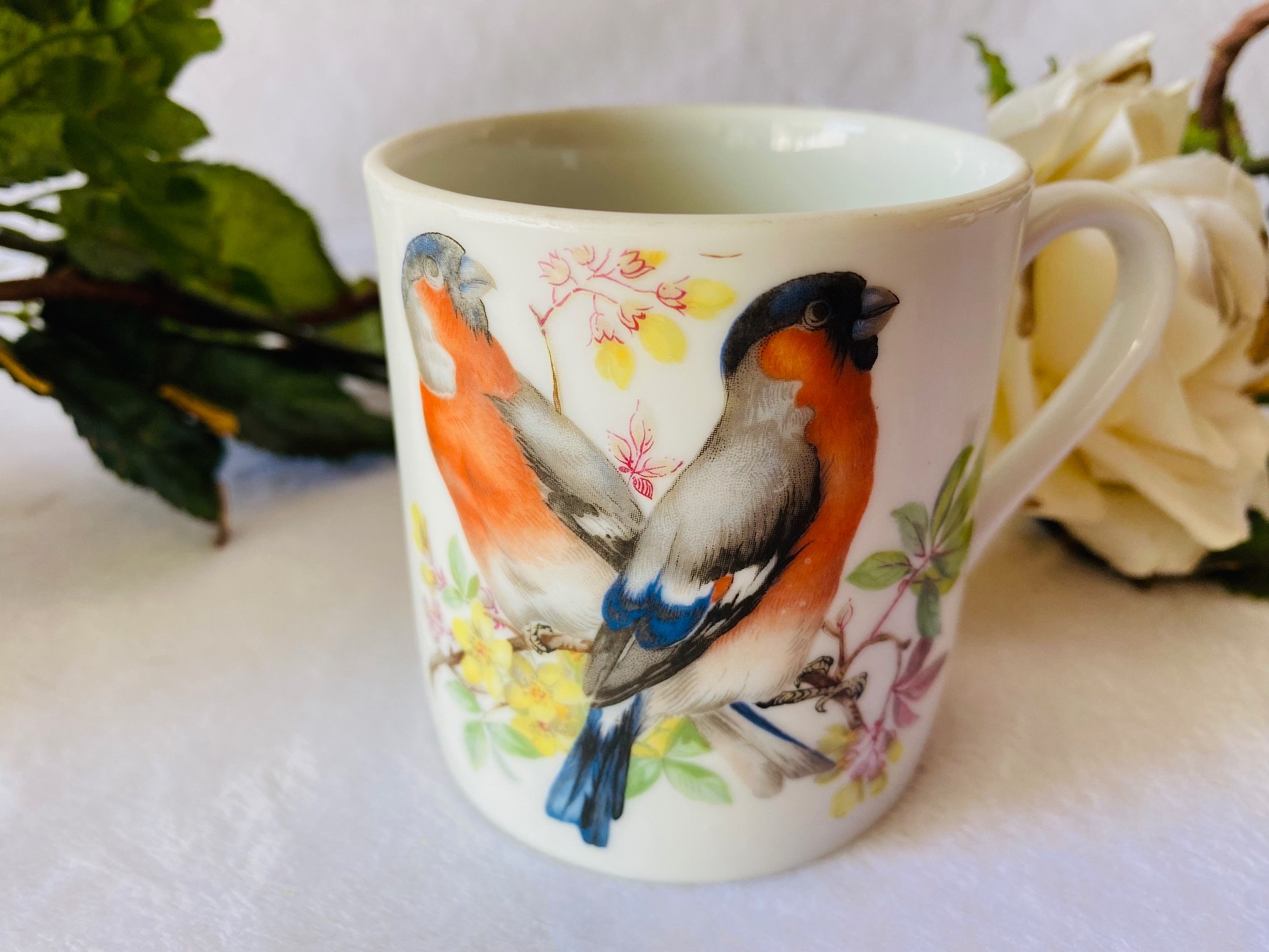 Vintage Mottahedeh Design Bird Mug Tea Cup Bullfinch Mug Songbird ...