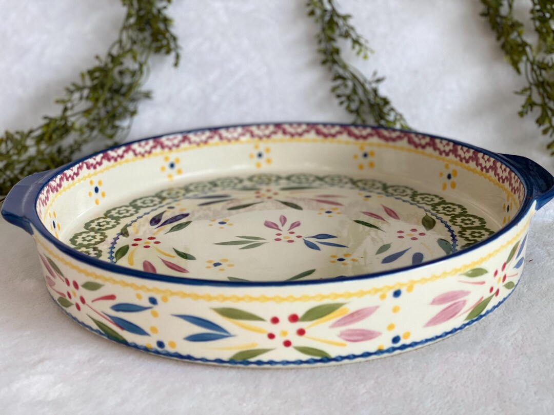 Vintage Old World Ceramic Pie Pan Temptations 10.5" Round Cake Pan ...