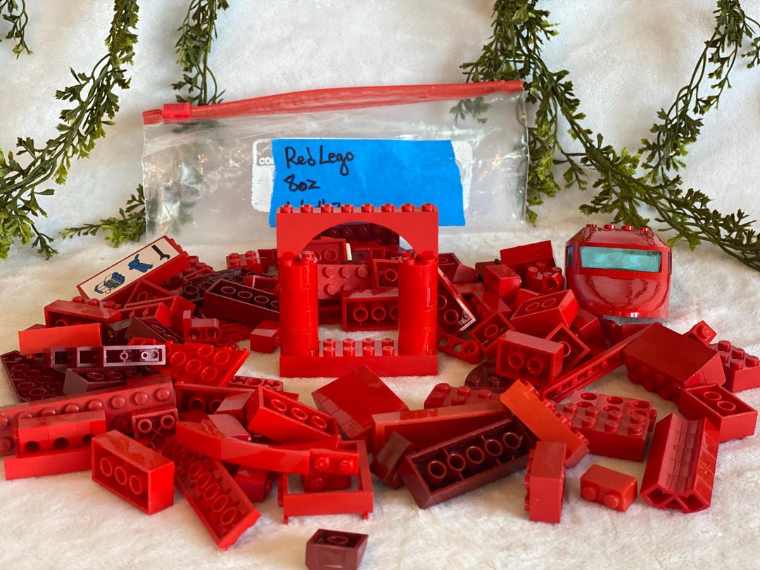 Red Legos 1/2 Lb Assorted Lego Bricks 8oz Lego Pieces Building Block ...