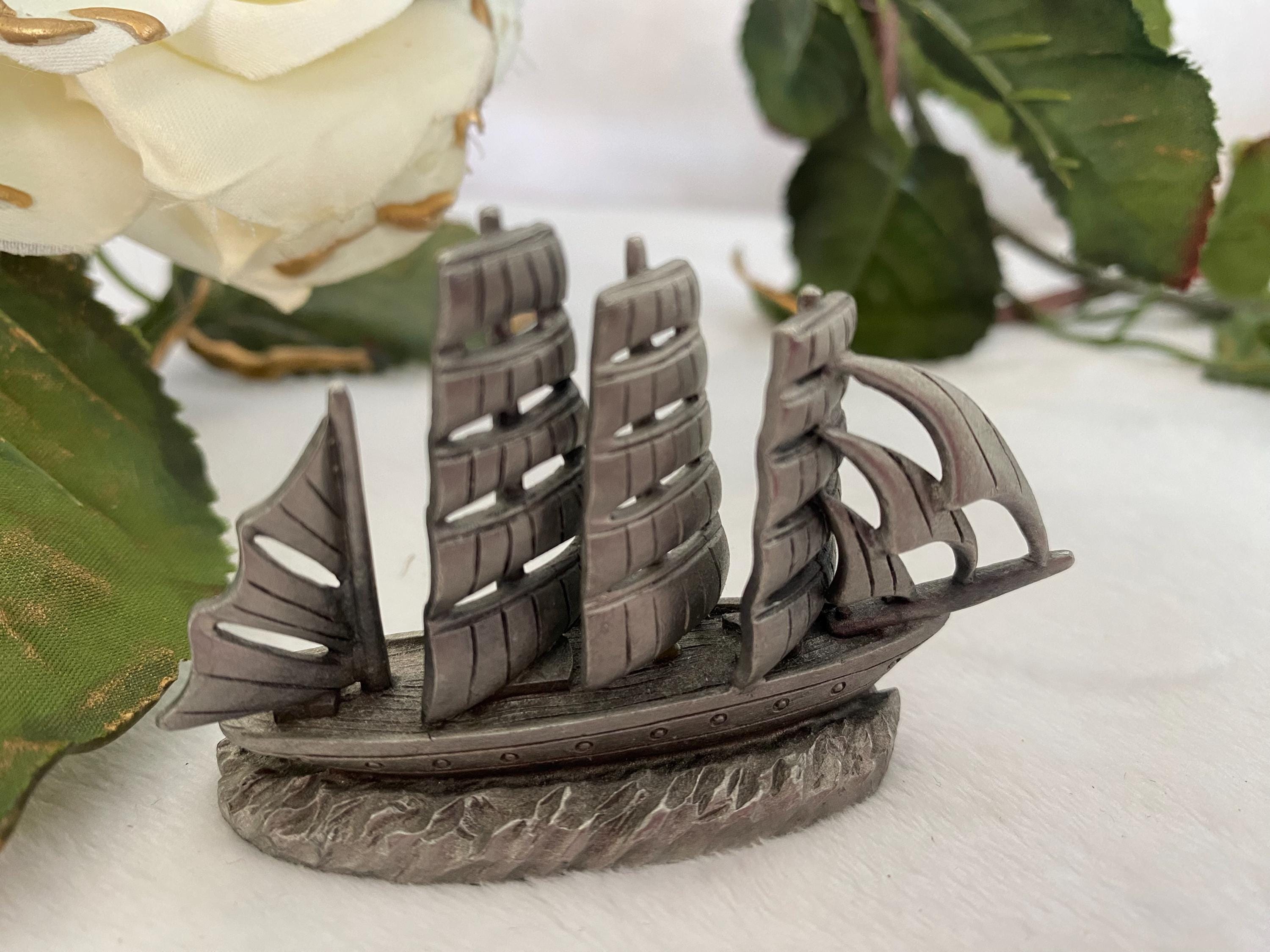 Vintage Pewter Figurines Sailing Ships by Spooniques 1981 1987 Pewter ...