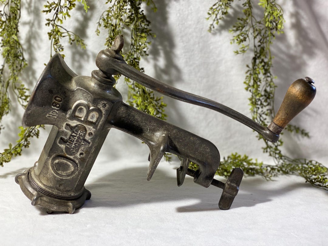 1915 Antique Cast Iron Meat Grinder OVB Meat Chopper No 80 Hibbard ...