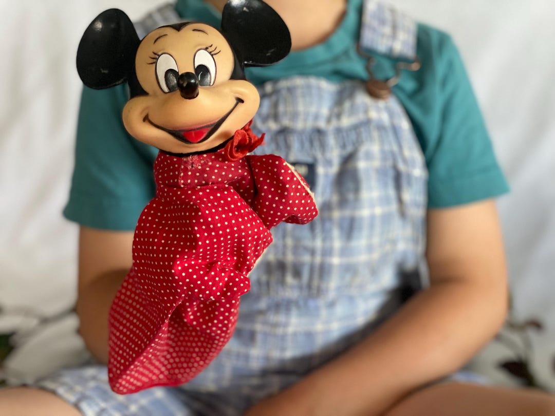 RARE Vintage Disney Minnie Mouse Hand Puppet Minnie Puppet Walt Disney ...
