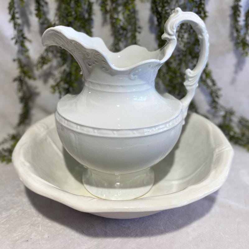 Bath Basin and Pitcher - Etsy