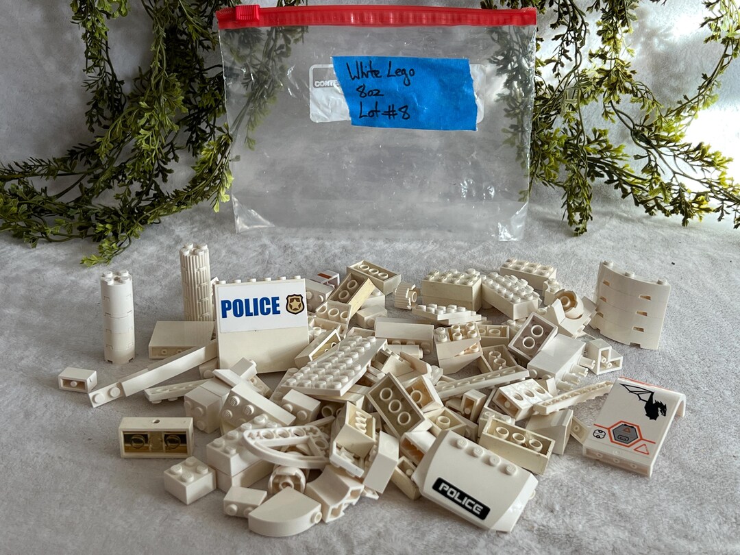 White Legos 1/2 Lb Assorted Lego & Compatible Bricks 8oz Building Block ...