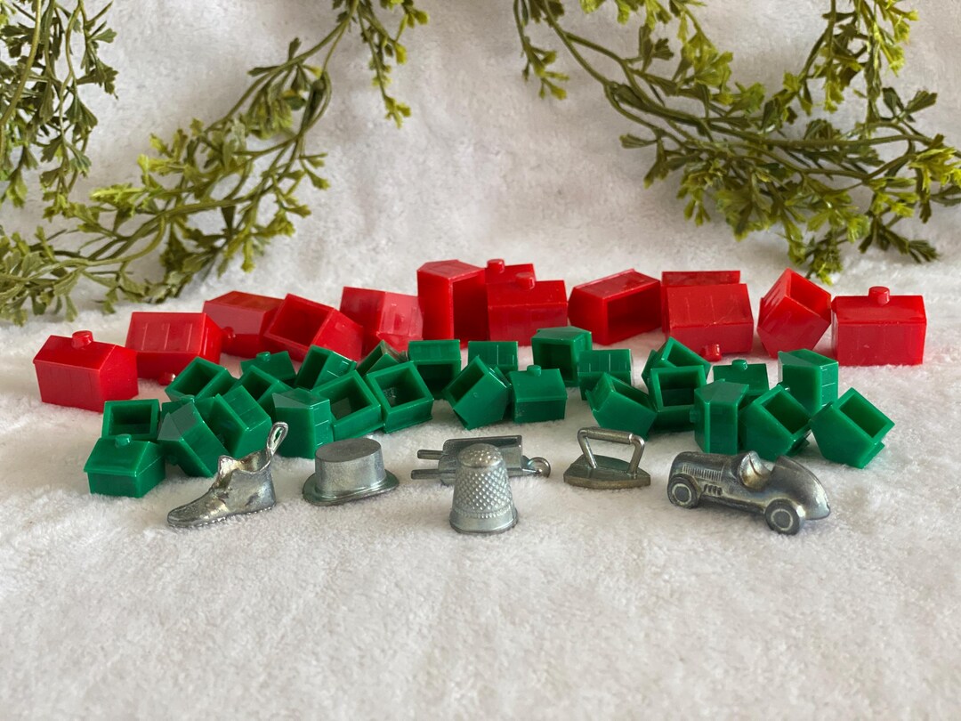 Vintage 1985 Monopoly Tokens Vintage Monopoly Houses & Hotels Vintage ...