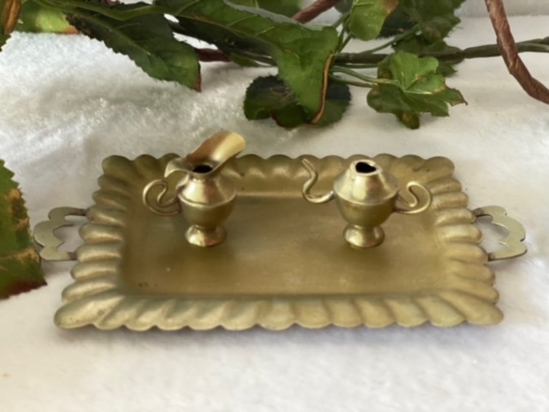 Vintage Dollhouse Silver Alpaca Tea Set Tea Pot, Water Pitcher, Serving ...