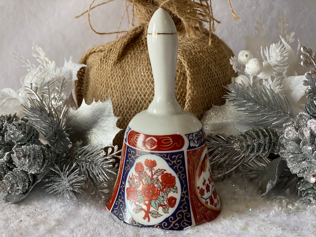 Vintage Painted Ceramic Bell Imari Style Vintage Home Decor Japanese ...