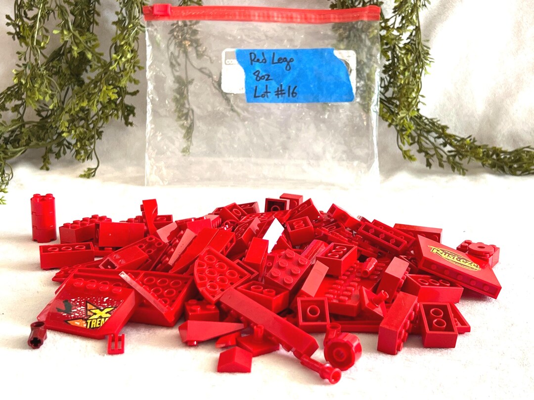 Red Legos 1/2 Lb Assorted Lego Bricks 8oz Building Block Pieces Plastic ...