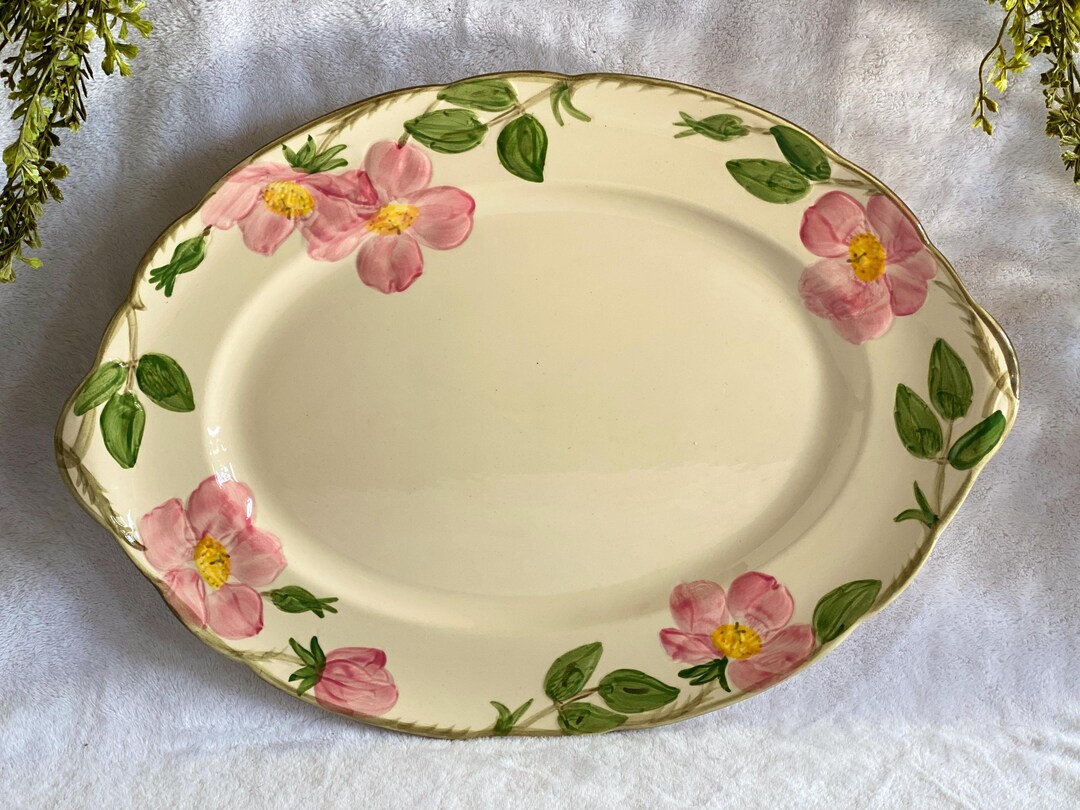 Vintage 1960s Desert Rose Serving Tray 14" Franciscan Hand Decorated ...