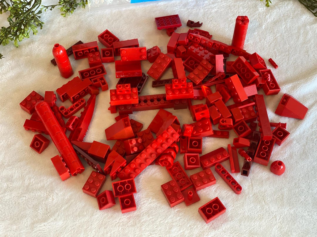 Red Legos 1/2 Lb Assorted Lego Bricks 8oz Lego Pieces Building Block ...