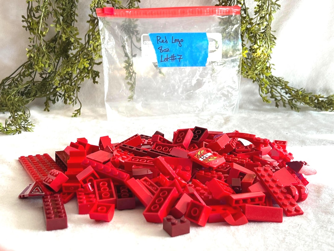 Red Legos 1/2 Lb Assorted Lego Bricks 8oz Building Block Pieces Plastic ...