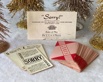 Vintage 1958 Sorry Game Board Vintage Game Board 1950s Parker Brothers ...