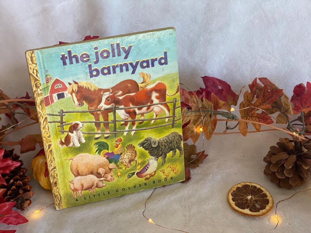 Vintage 1950 First Edition Little Golden Book the Jolly Barnyard Farm ...