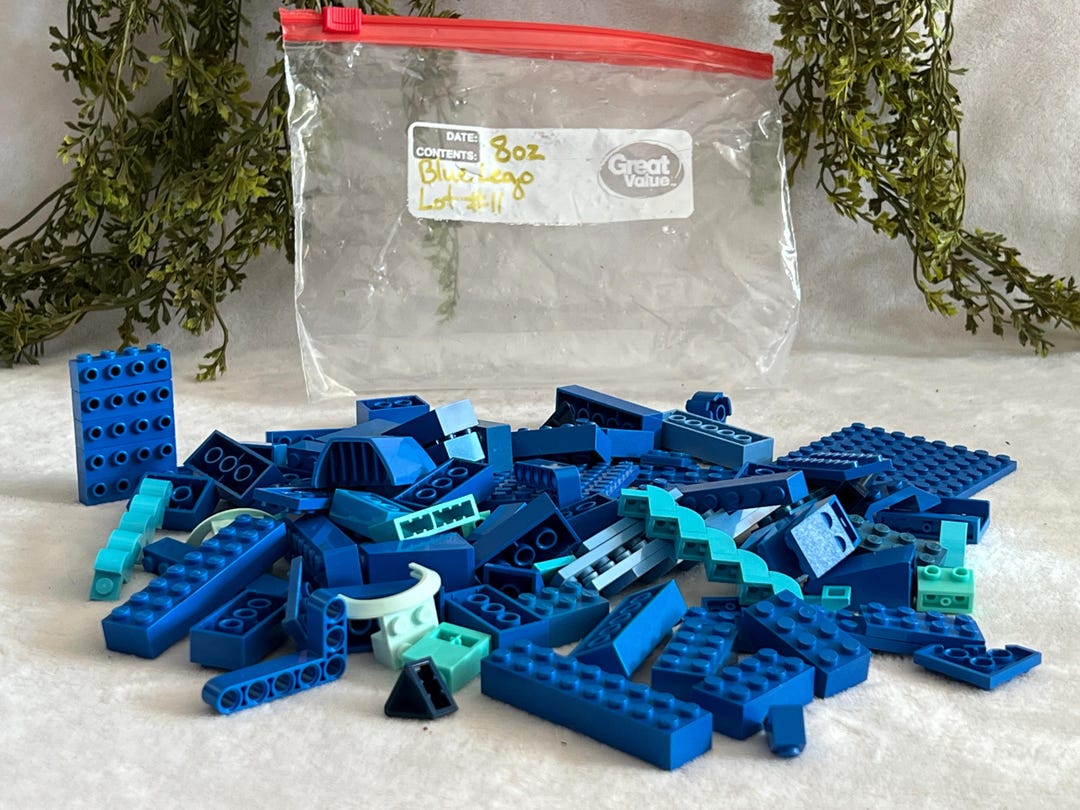 Blue Legos 1/2 Lb Assorted Lego Bricks 8oz Building Block Pieces ...