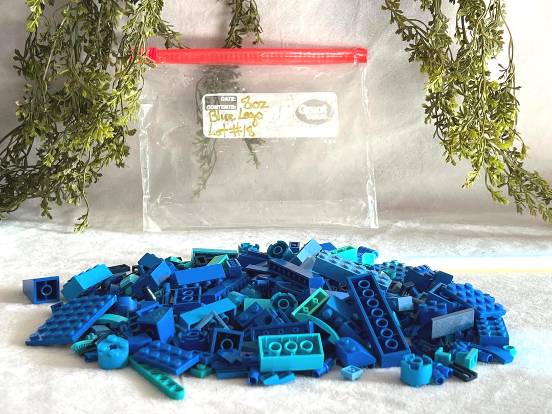 Blue Legos 1/2 Lb Assorted Lego Bricks 8oz Building Block Pieces ...