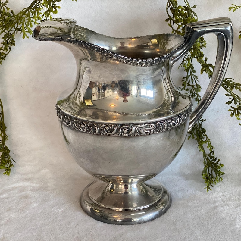Silver Plate Pitcher - Etsy