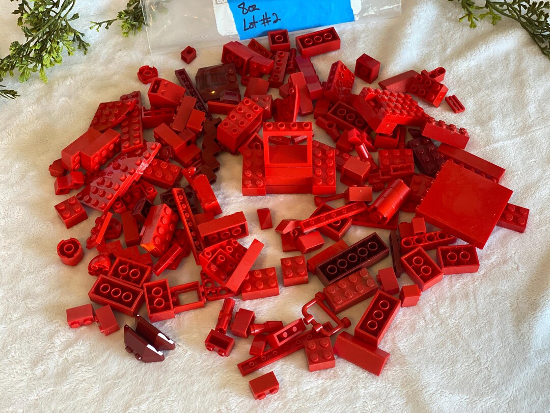 Red Legos 1/2 Lb Assorted Lego Bricks 8oz Lego Pieces Building Block ...