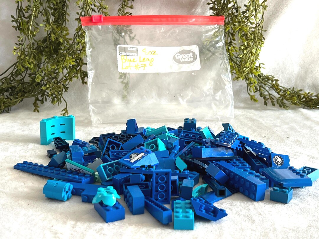 Blue Legos 1/2 Lb Assorted Lego Bricks 8oz Building Block Pieces ...