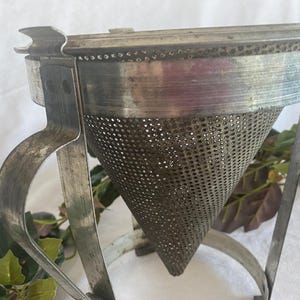 1940's Vintage Steel Food Strainer Colander Berry Cone Sieve Chinois ...