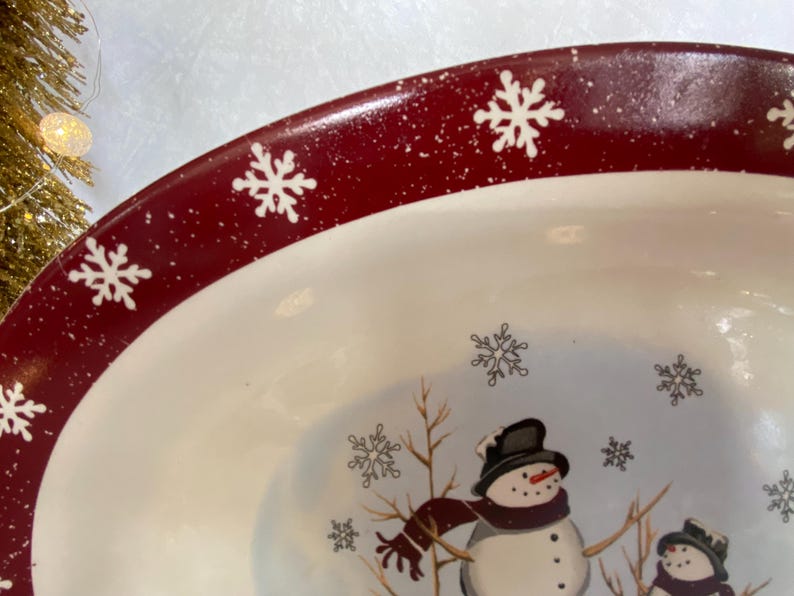 Vintage Snowman Serving Platter 14 Royal Season Stoneware Christmas ...