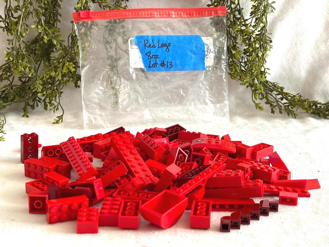 Red Legos 1/2 Lb Assorted Lego Bricks 8oz Building Block Pieces Plastic ...