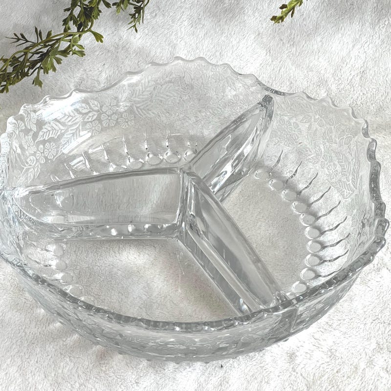 Frosted Glass Relish Bowl - Etsy