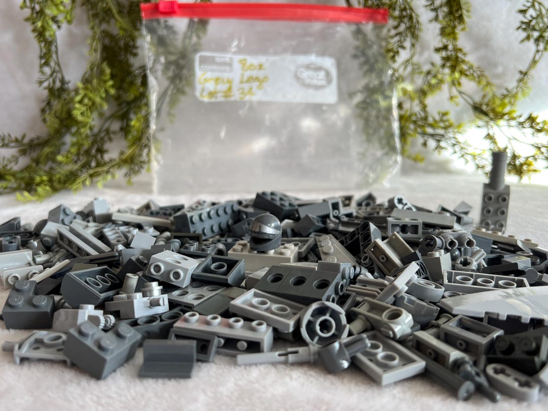 Gray Legos 1/2 Lb Assorted Lego Bricks 8oz Building Block Pieces ...