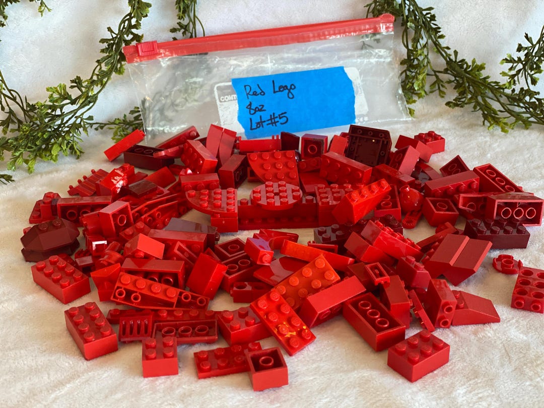 Red Legos 1/2 Lb Assorted Lego Bricks 8oz Lego Pieces Building Block ...