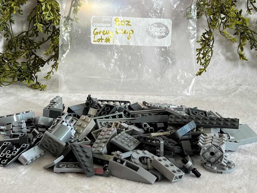 Gray Legos 1/2 Lb Assorted Lego Bricks 8oz Building Block Pieces ...