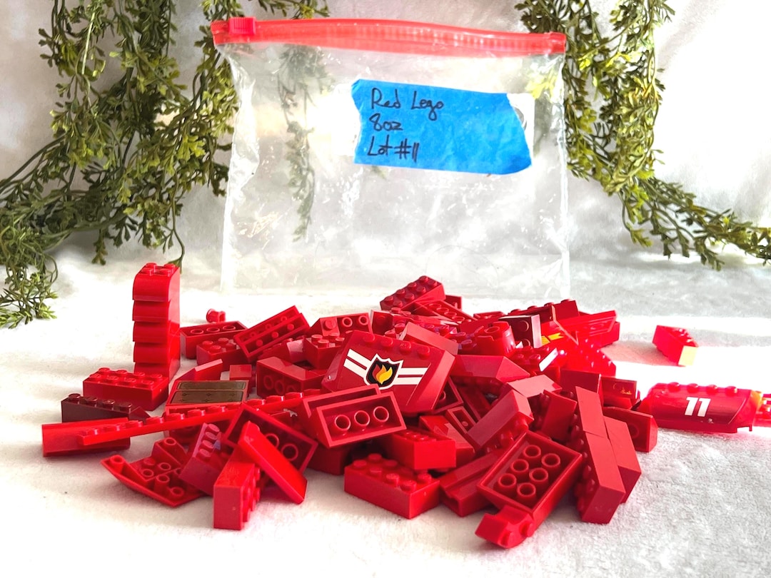 Red Legos 1/2 Lb Assorted Lego Bricks 8oz Building Block Pieces Plastic ...