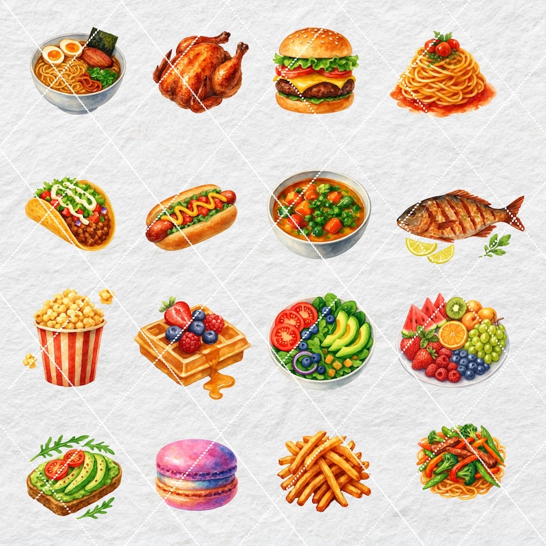 Watercolor Cute Food Clipart, High Resolution PNG, Street Food Clipart ...