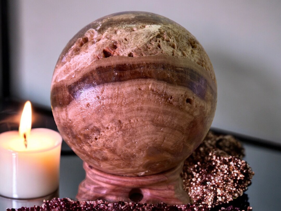 Large Chocolate Calcite Sphere From Mexico - Exquisite Natural Gemstone ...