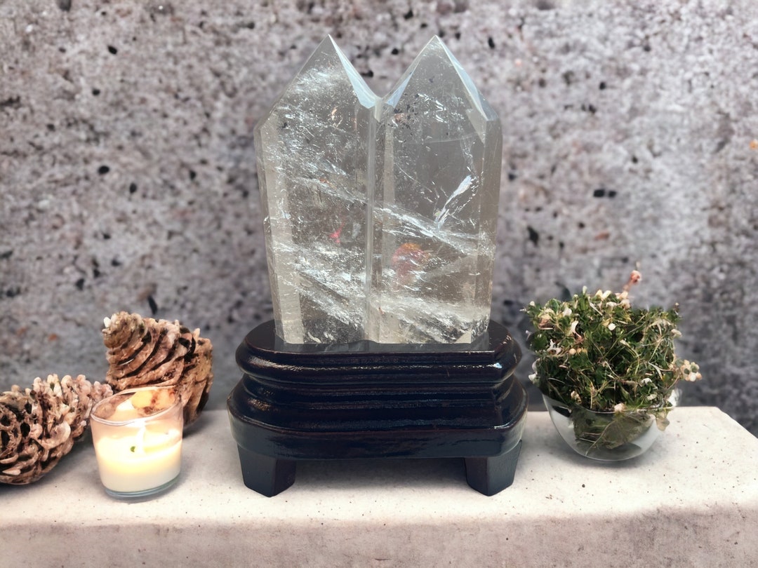 Clear Quartz Double Point Crystal Clarity Handcrafted Gemstone Wand for ...