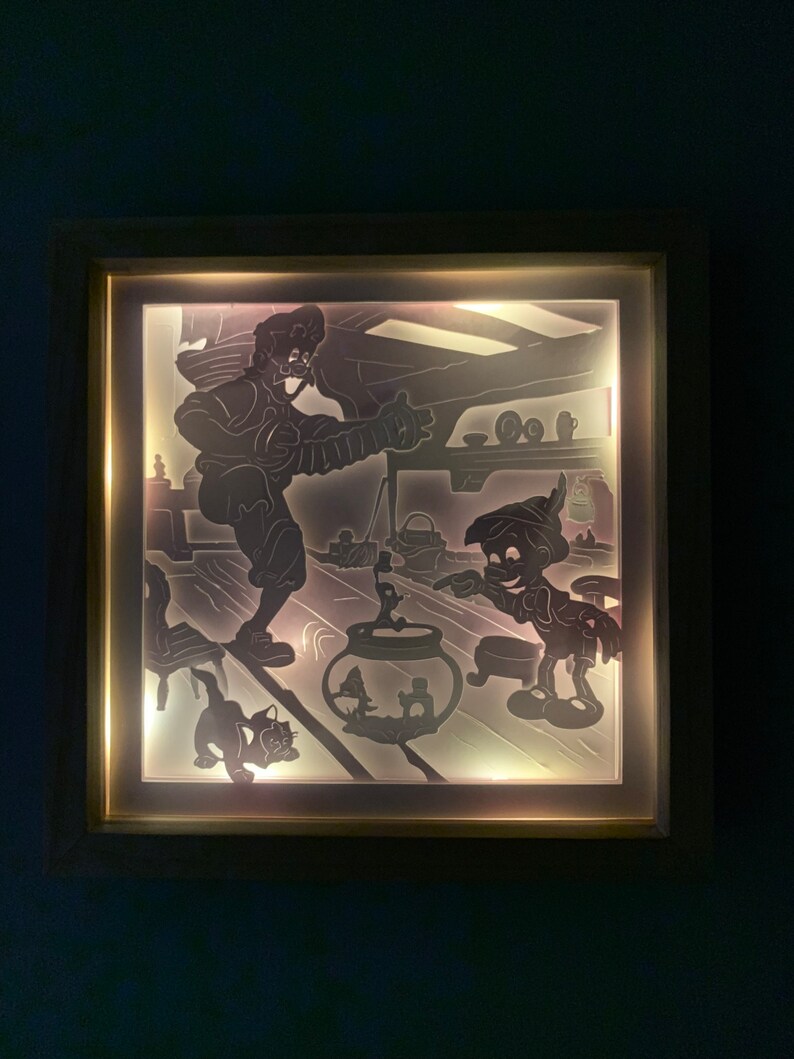 Pinocchio Wooden Boy Shadow Light Box Frame - Etsy