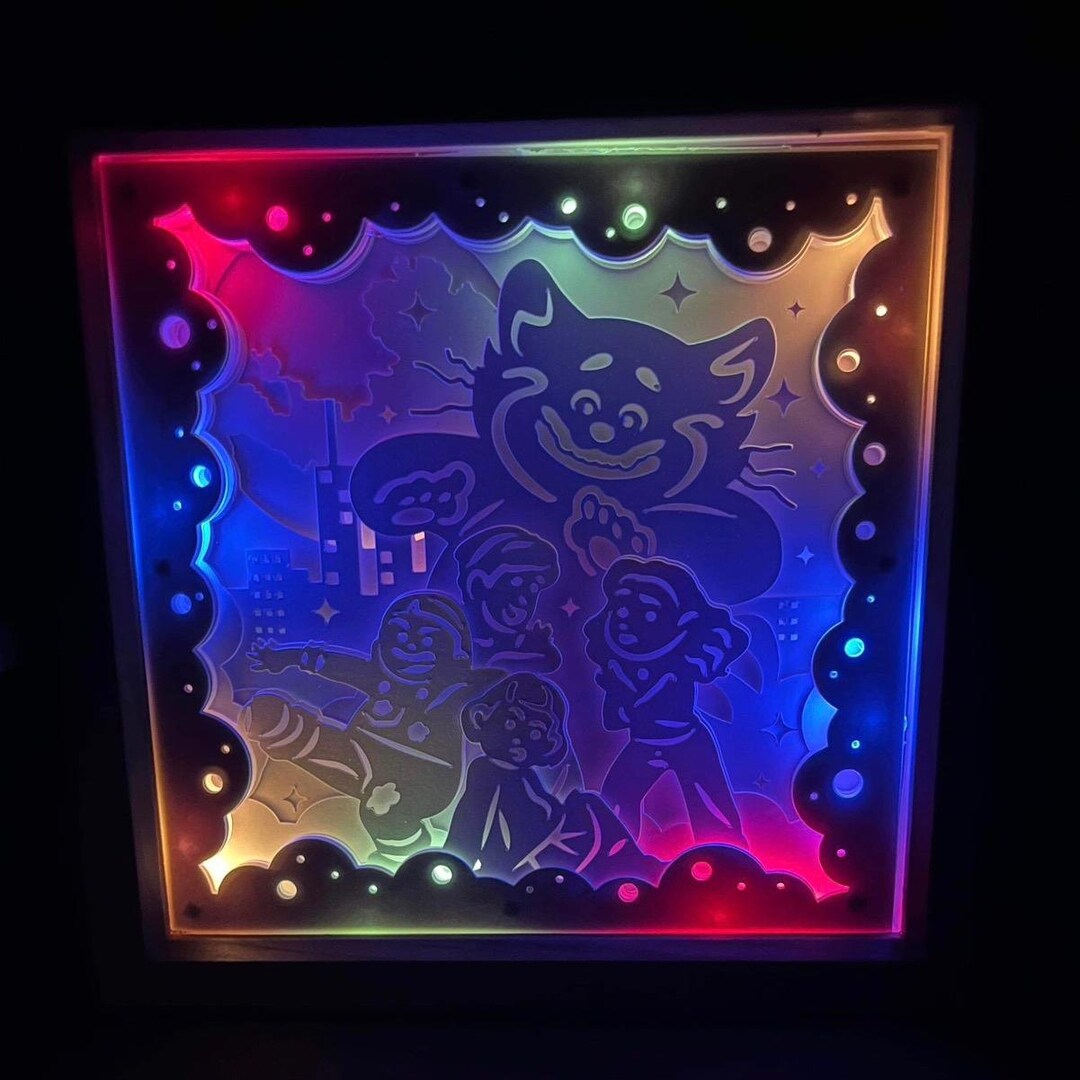 BIG RED Shadow Box Frame Decor, Glass, Light Wall Wooden Wall-mounted ...