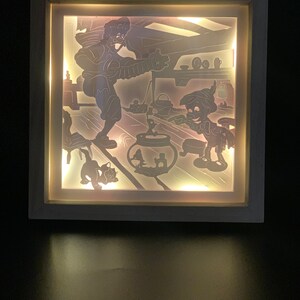 Pinocchio Wooden Boy Shadow Light Box Frame - Etsy