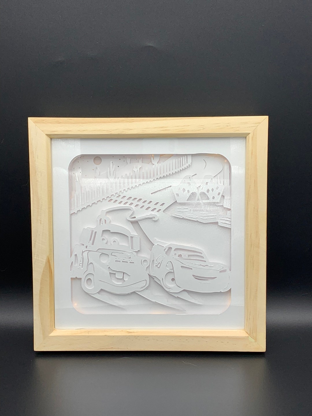 Cars Light up Shadow Box Frame Gift for Home Supplies and Storage, 3D ...