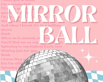 Taylor Swift Mirrorball Disco Folklore Era Pink Aesthetic Poster ...