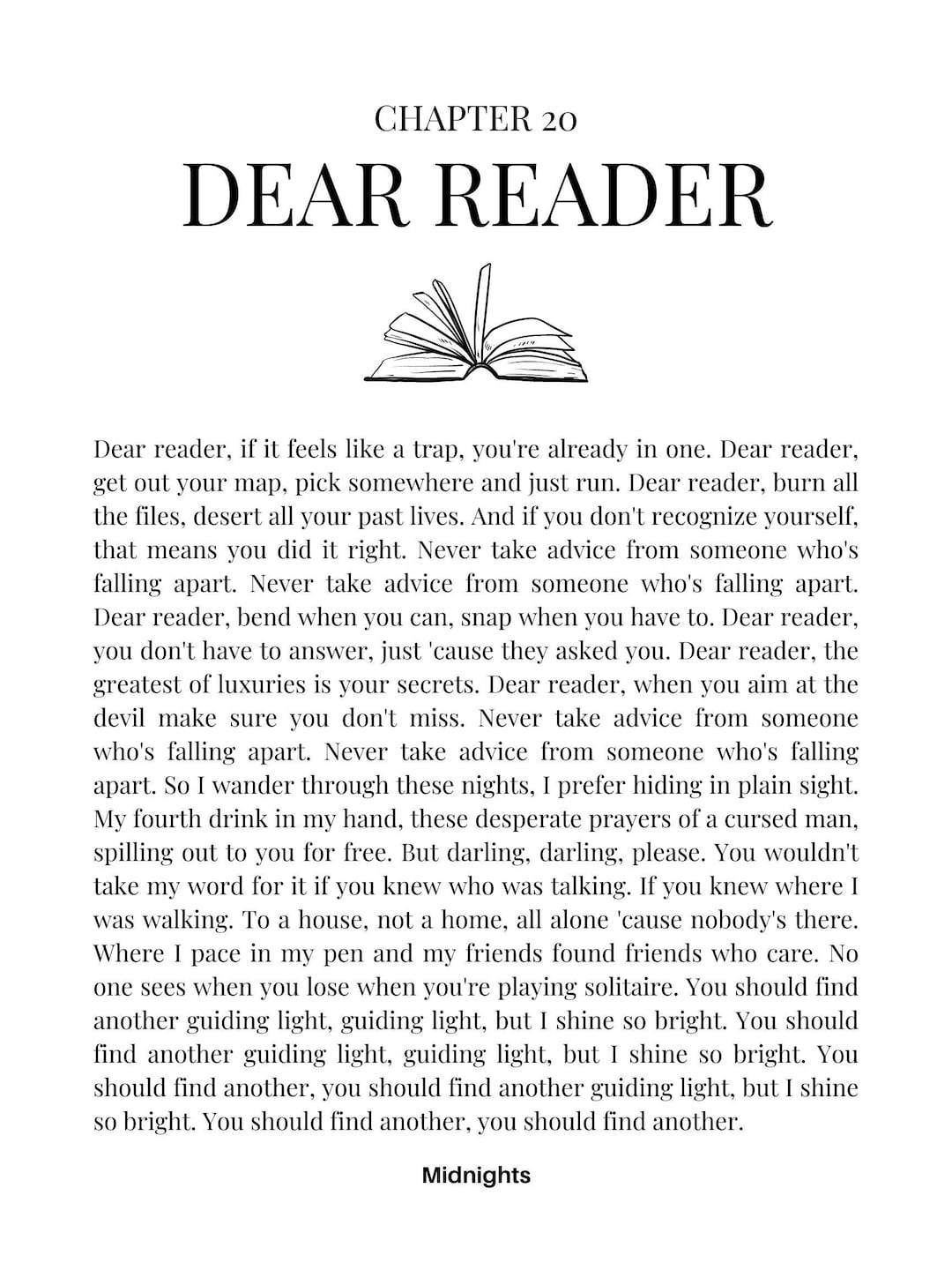 Dear Reader Book Page - Etsy