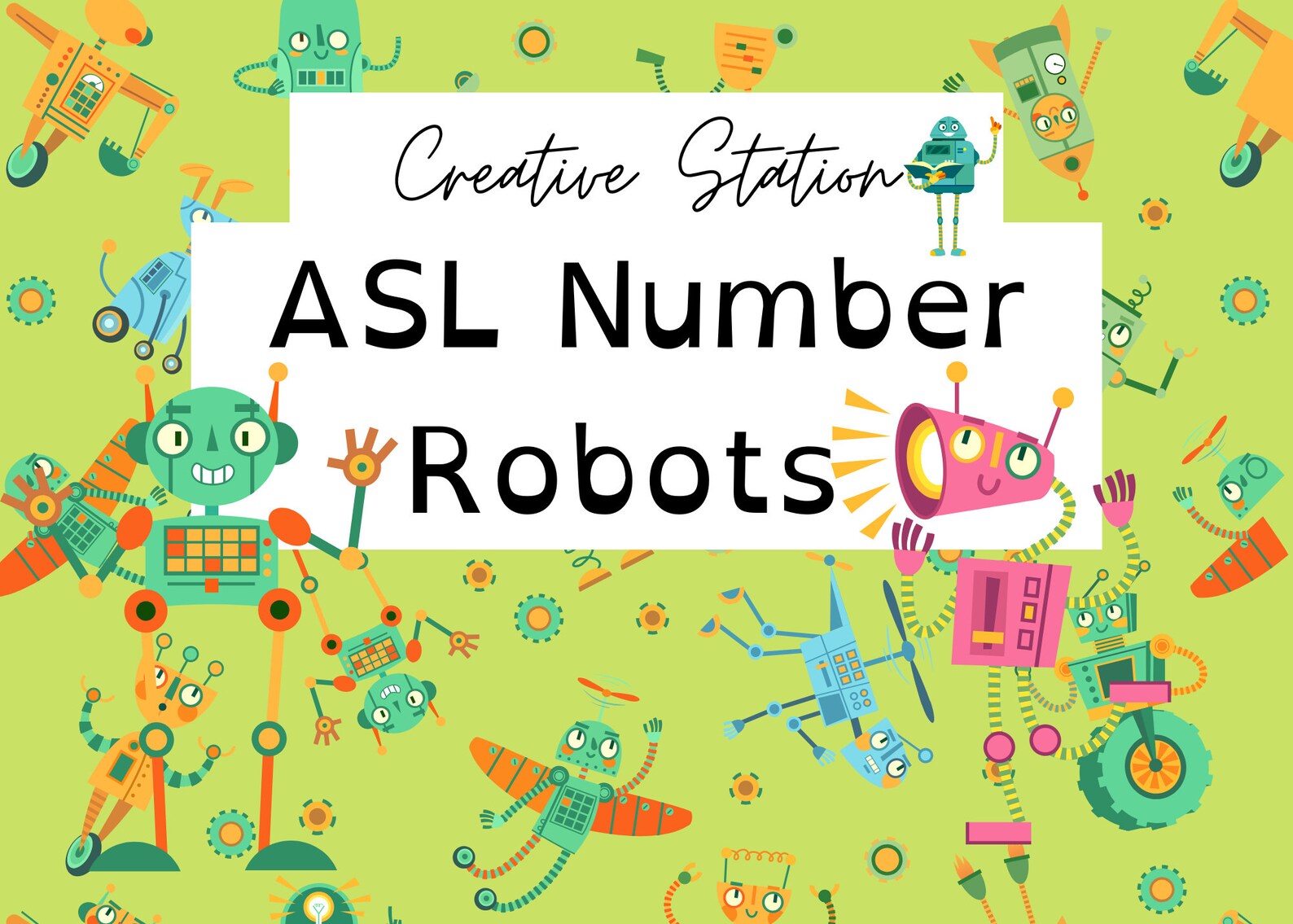 ASL Number Robots Flashcards - Etsy