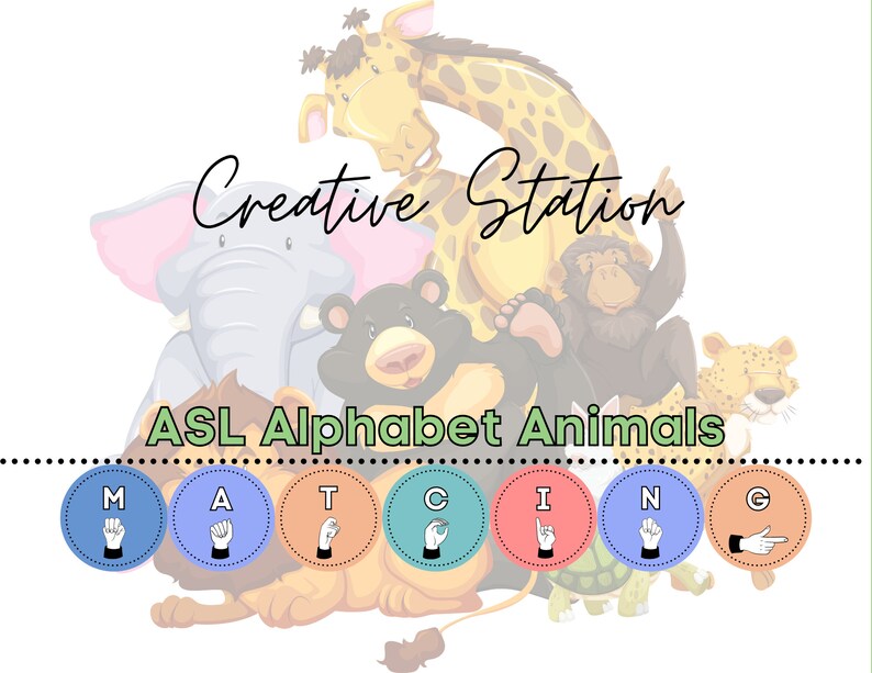 Matching ASL Alphabet Animals - Etsy