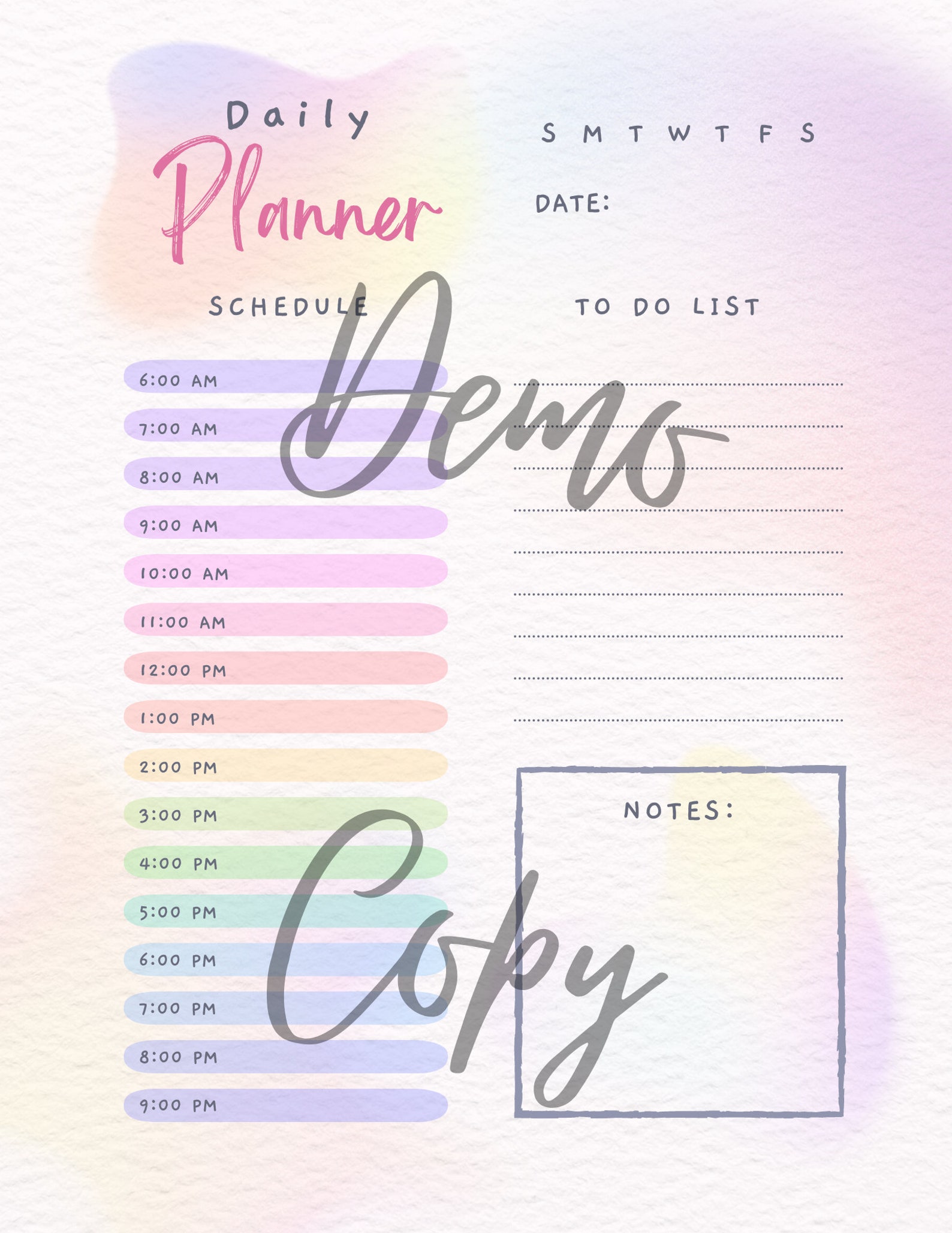Daily to Do List Printable Planner, Instant Download, PDF Productivity ...