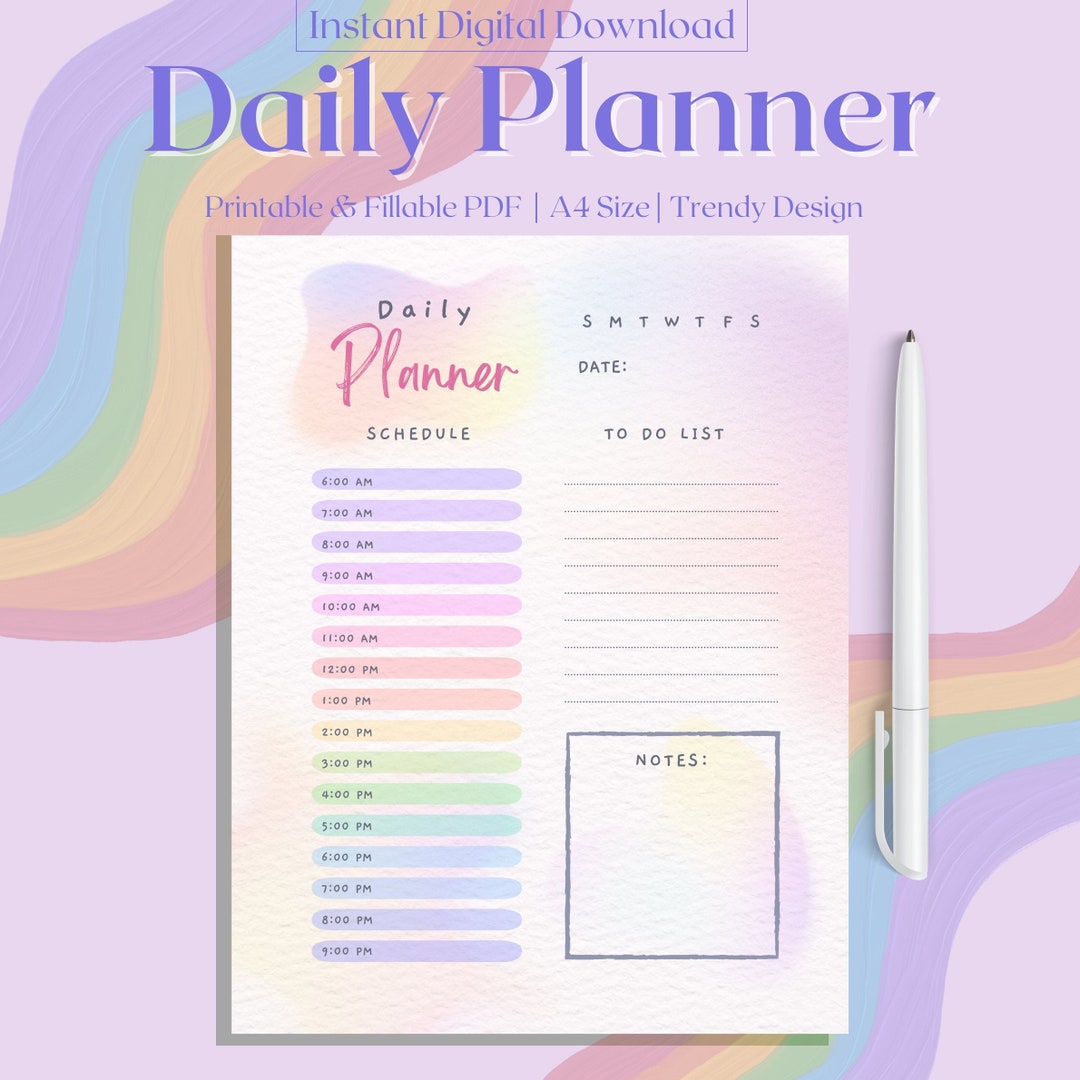 Daily to Do List Printable Planner, Instant Download, PDF Productivity ...