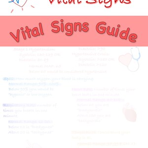 Nursing Vital Signs Cheat Sheet - Etsy