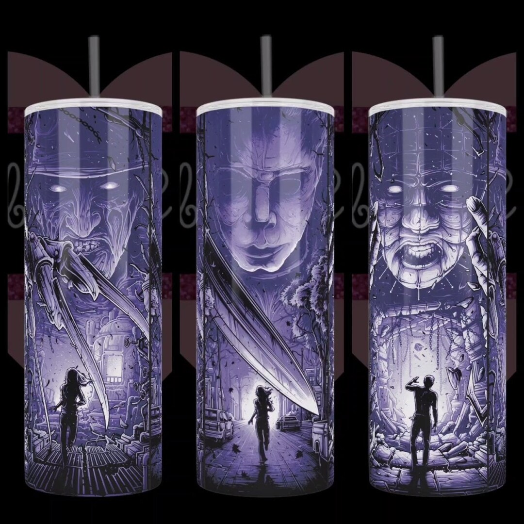 Freddy, Michael, Pinhead Blue Collage 20oz Stainless Steel Tumbler - Etsy