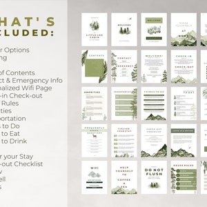 Cabin Themed Welcome Book Template, Airbnb Welcome Book Template, VRBO ...