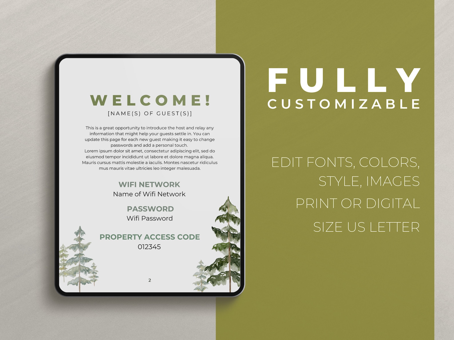 Cabin Themed Welcome Book Template, Airbnb Welcome Book Template, VRBO ...
