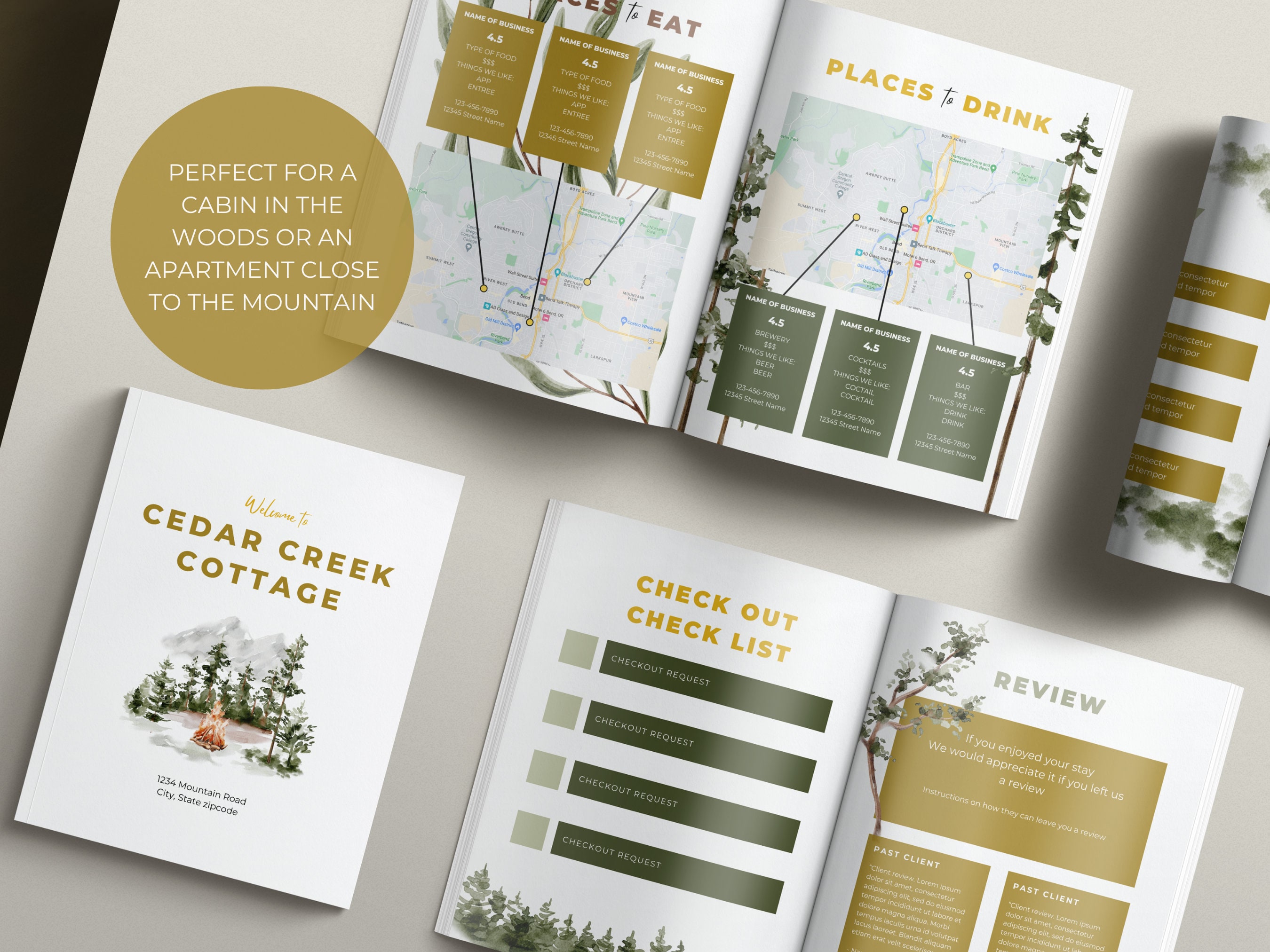 Airbnb Welcome Book Template, Cabin Themed Welcome Book Template ...