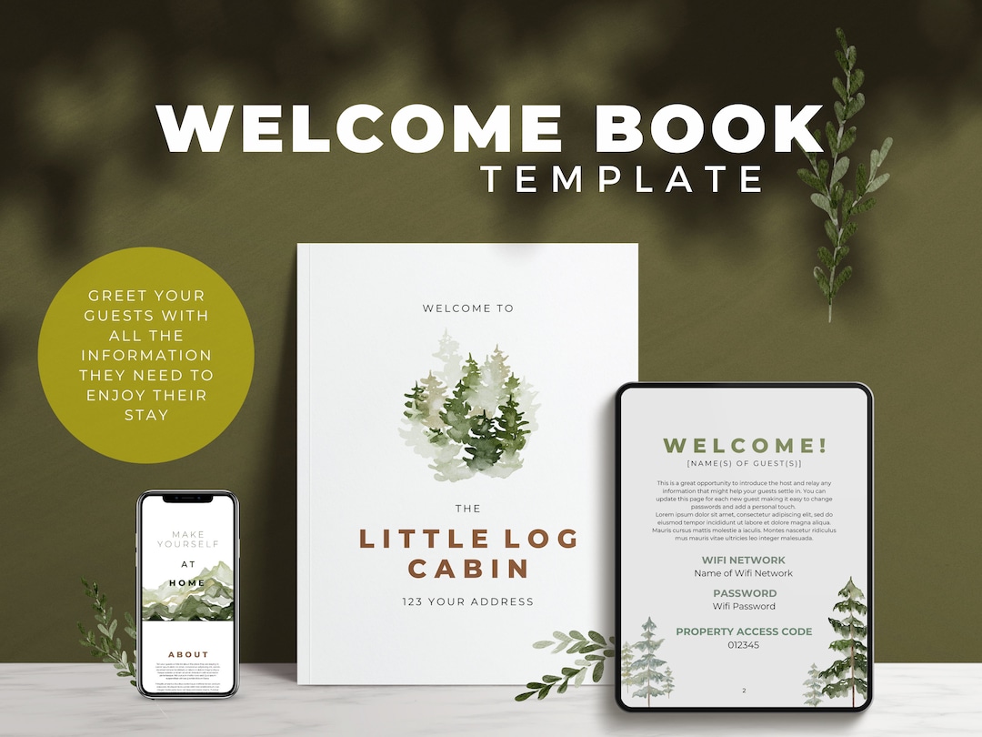 Cabin Welcome Book Template, Airbnb, VRBO (digital Download) - Etsy
